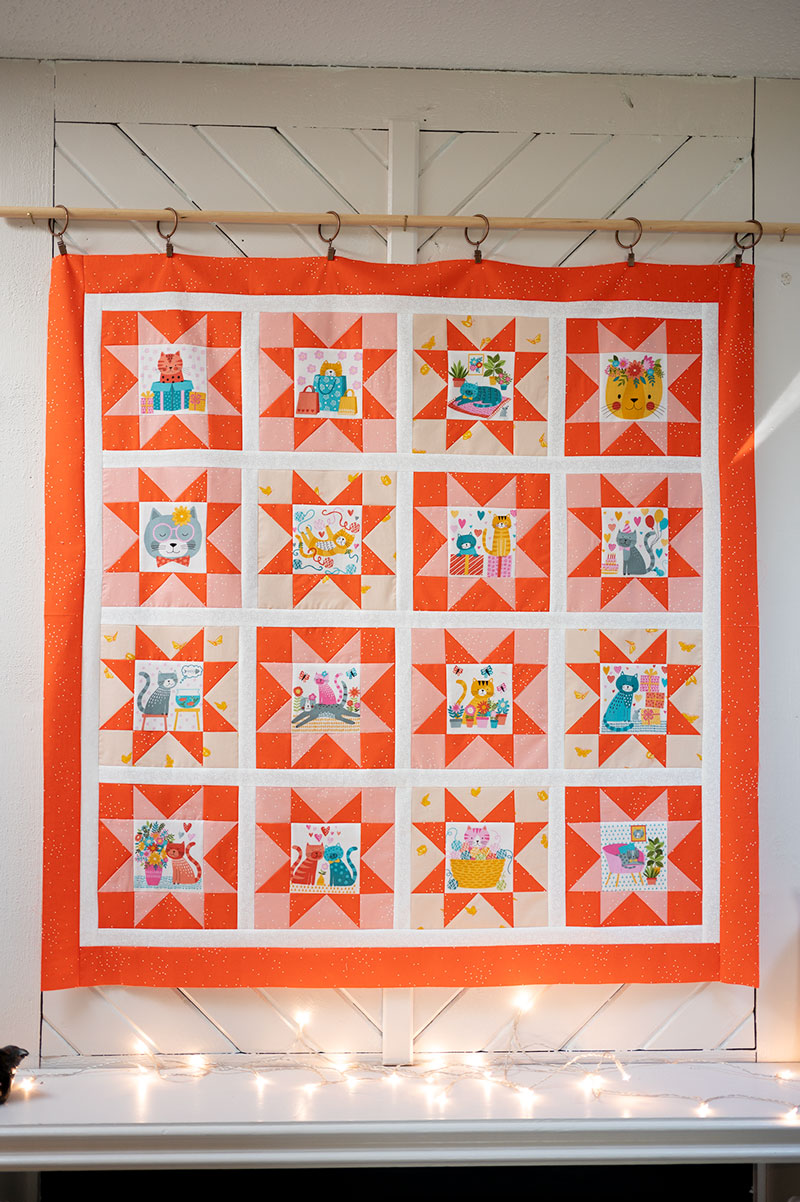 Colorful Sawtooth Star Baby Quilt
